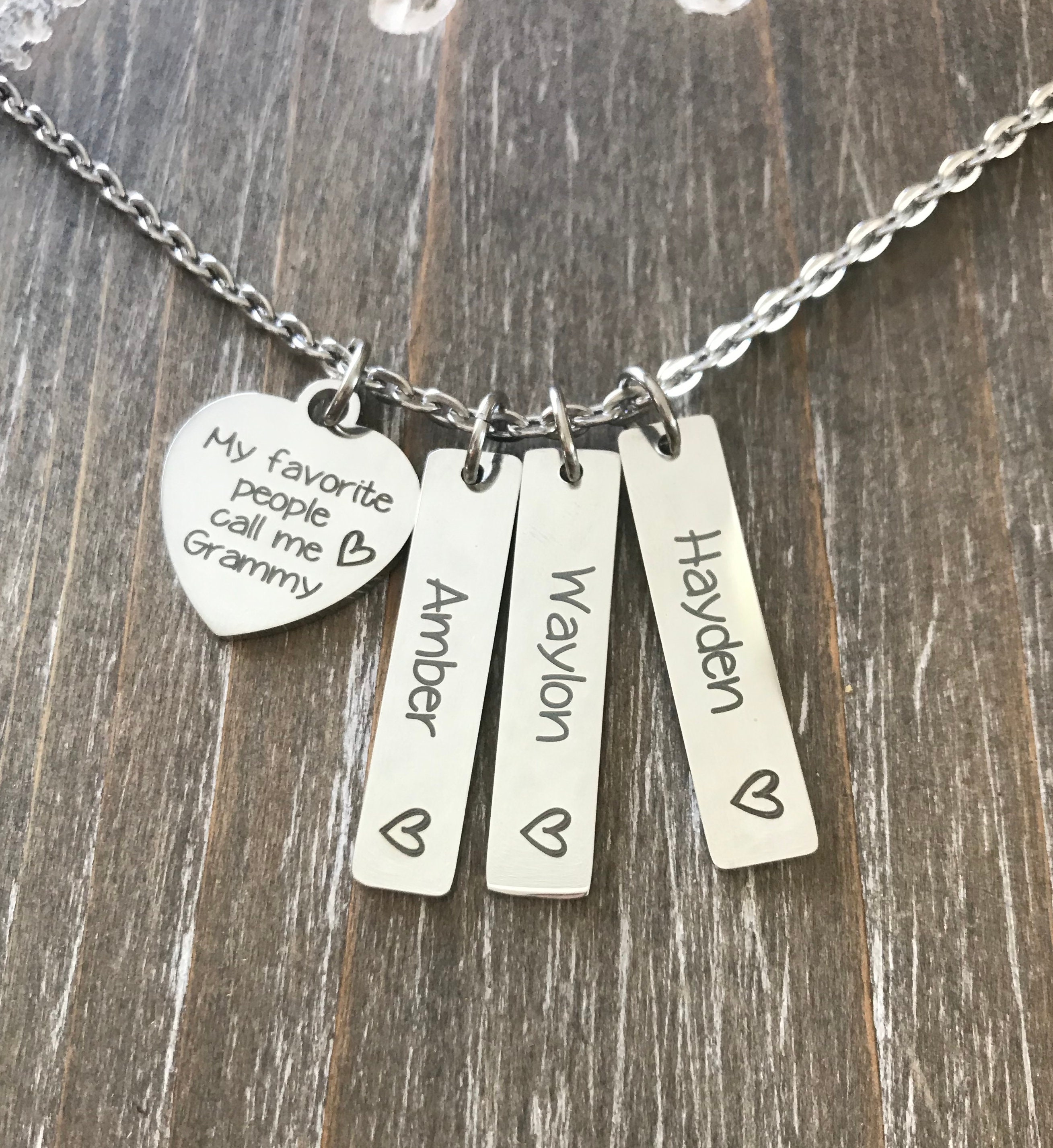 Personalized Grammy Necklace / 1 2 3 4 5 6 Names / Grammy jewelry ...