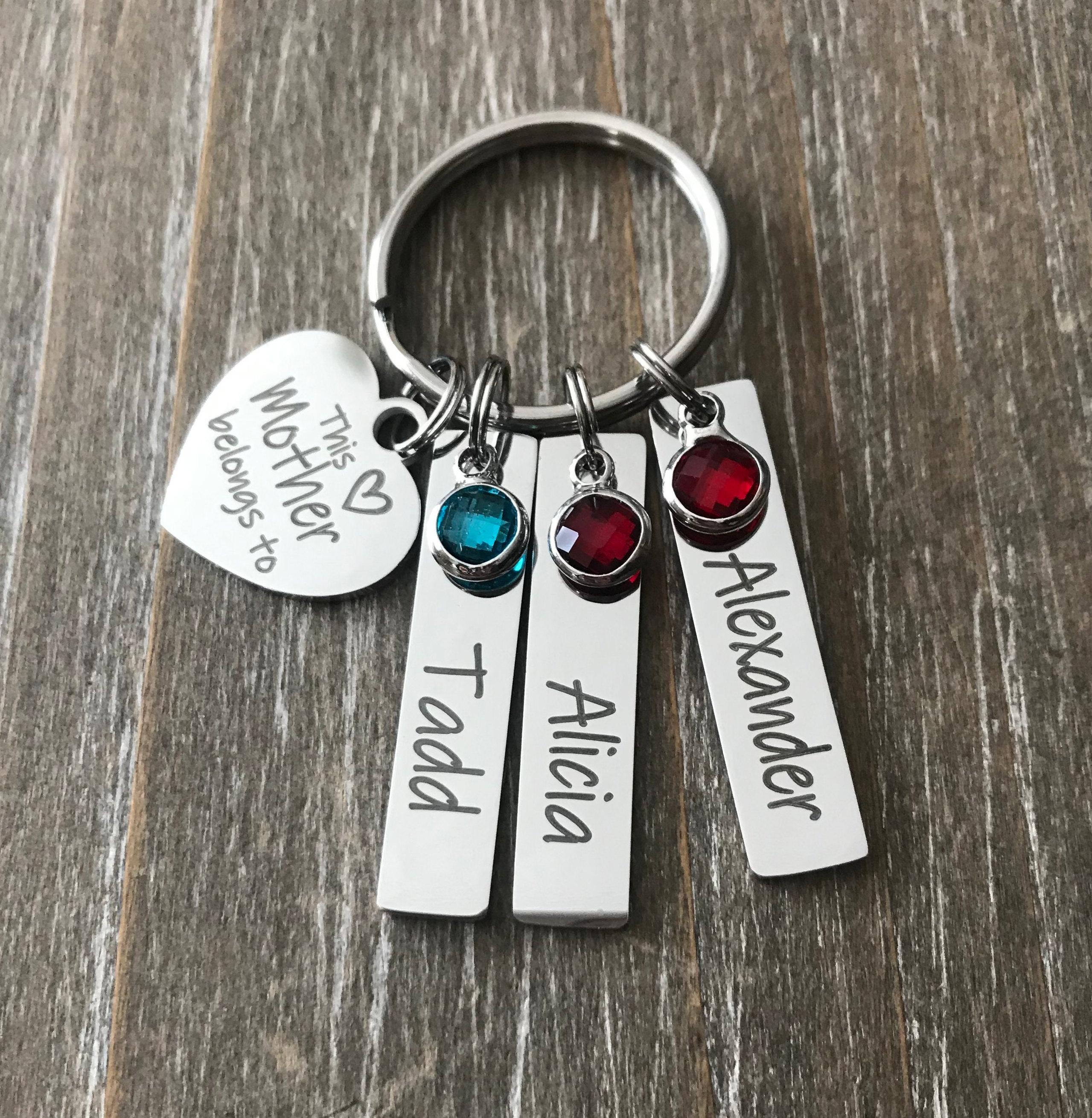 Mother Key chain Gift / Mommy jewelry / child's name Keychain ...
