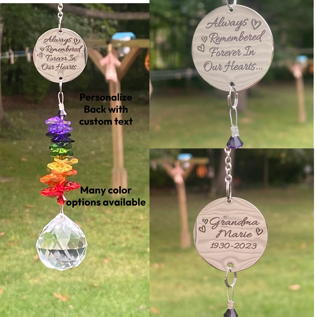 Personalized Memorial Suncatcher, Custom Crystal Sun Catcher Sympathy ...