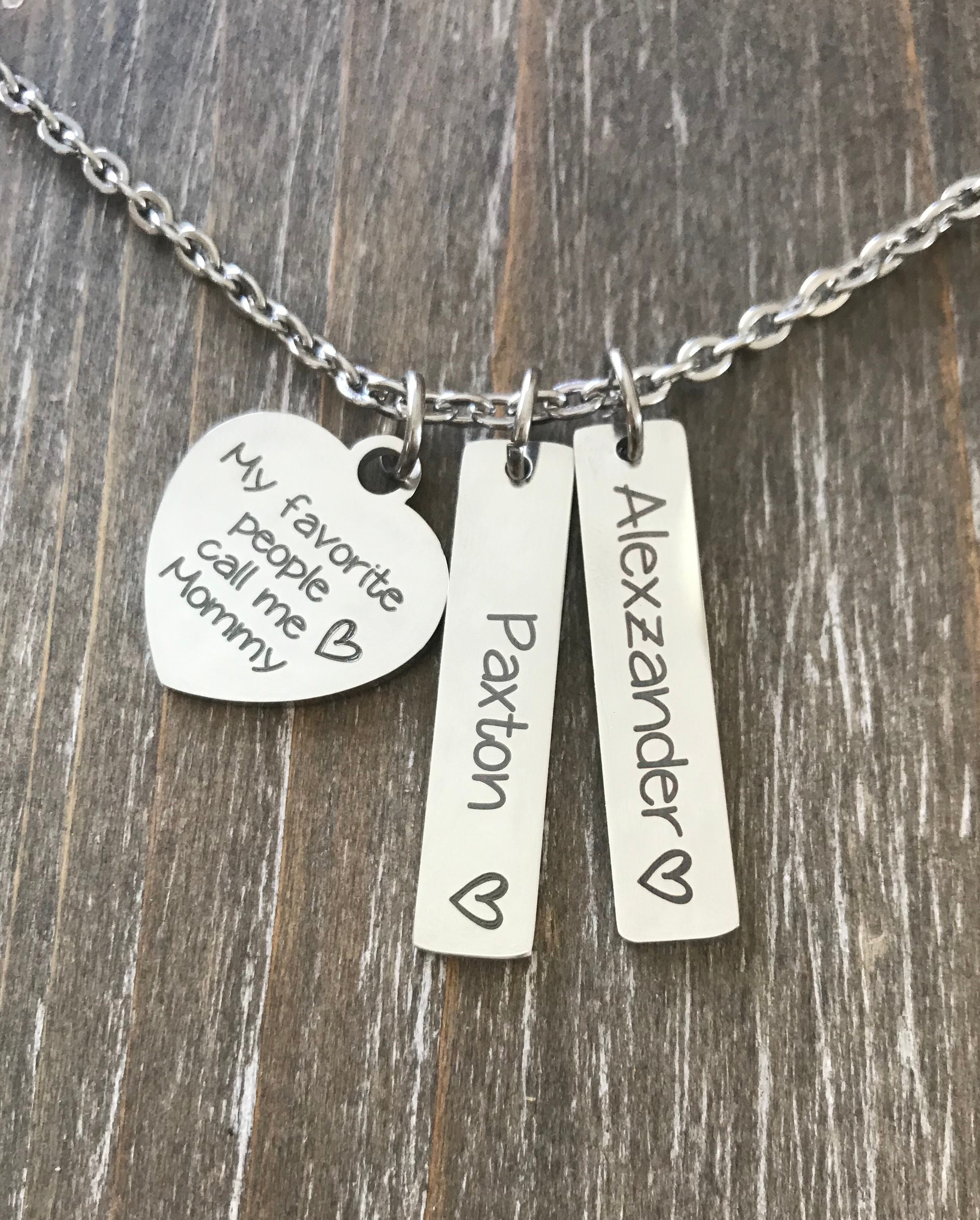 Personalized Mommy Necklace / 1 2 3 4 5 6 Names / Mommy jewelry ...