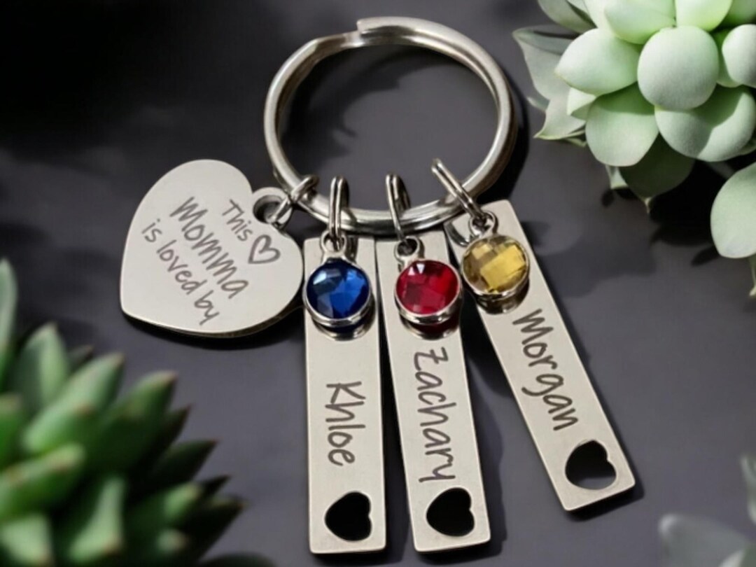 Momma Key Chain Gift / Mother Mom Jewelry / Child's Name Keychain ...