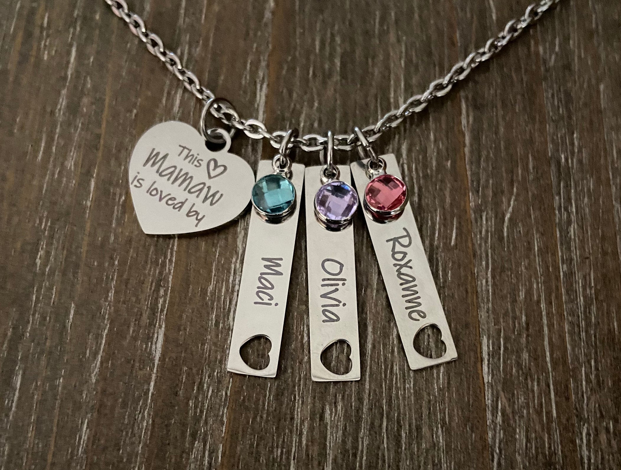 Mamaw Necklace 1 2 3 4 5 6 Name Birthstone T Mamaw Jewelry