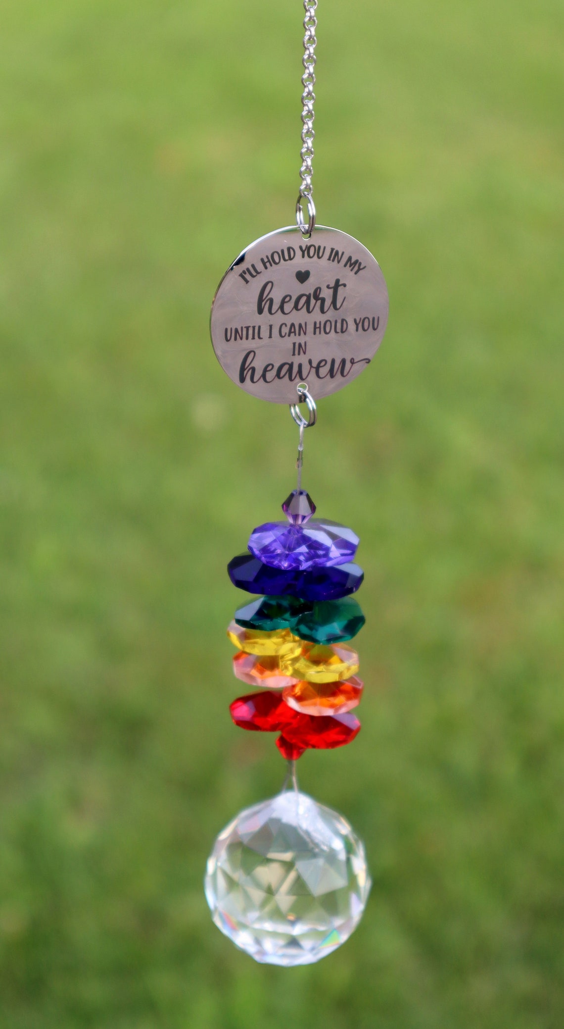 Personalized Memorial Suncatcher, Custom Crystal Sun Catcher Sympathy ...