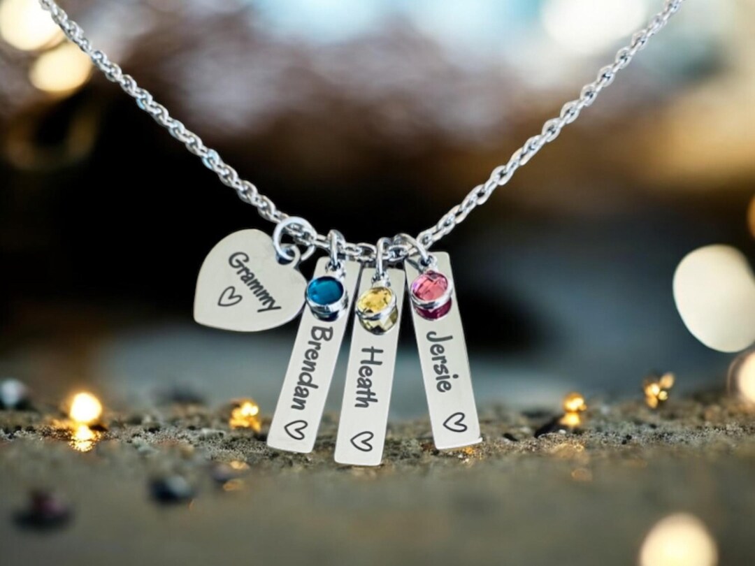 Personalized Grammy Grandchildren Name Necklace Gift / Engraved Jewelry ...