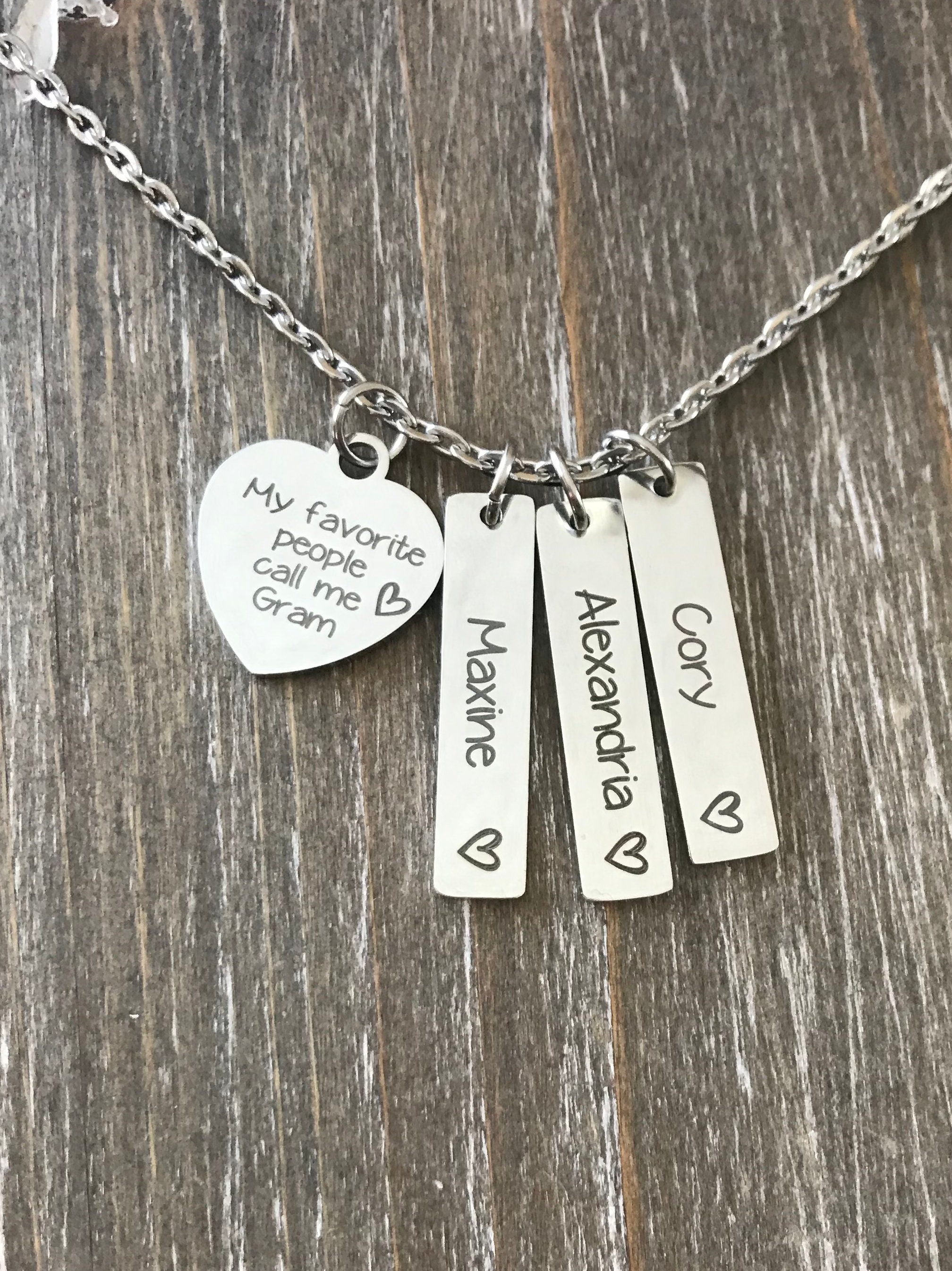 Personalized Gram Necklace / 1 2 3 4 5 6 Names / gram jewelry / custom ...
