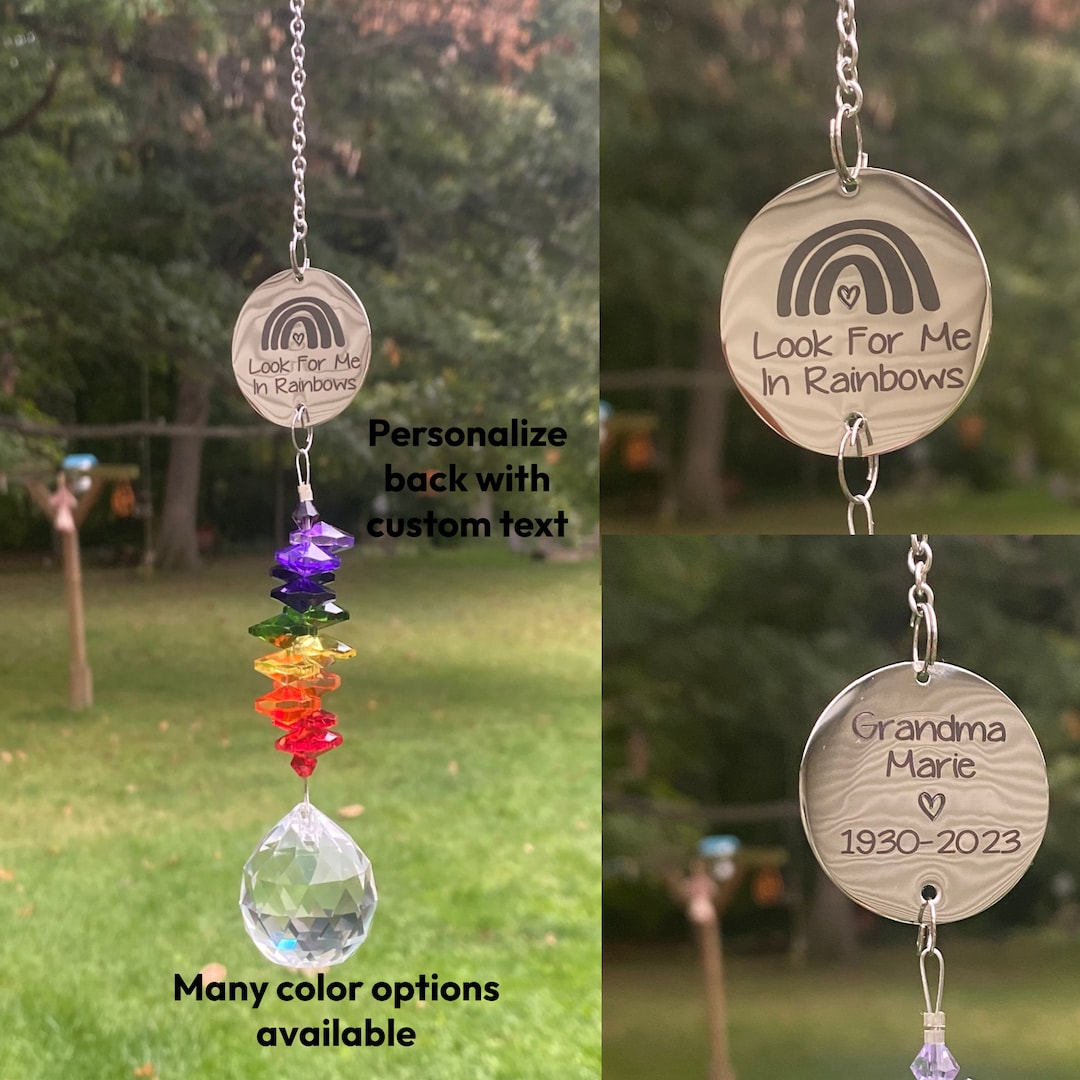 Personalized Memorial Suncatcher, Crystal Heart Sun Catcher Sympathy ...