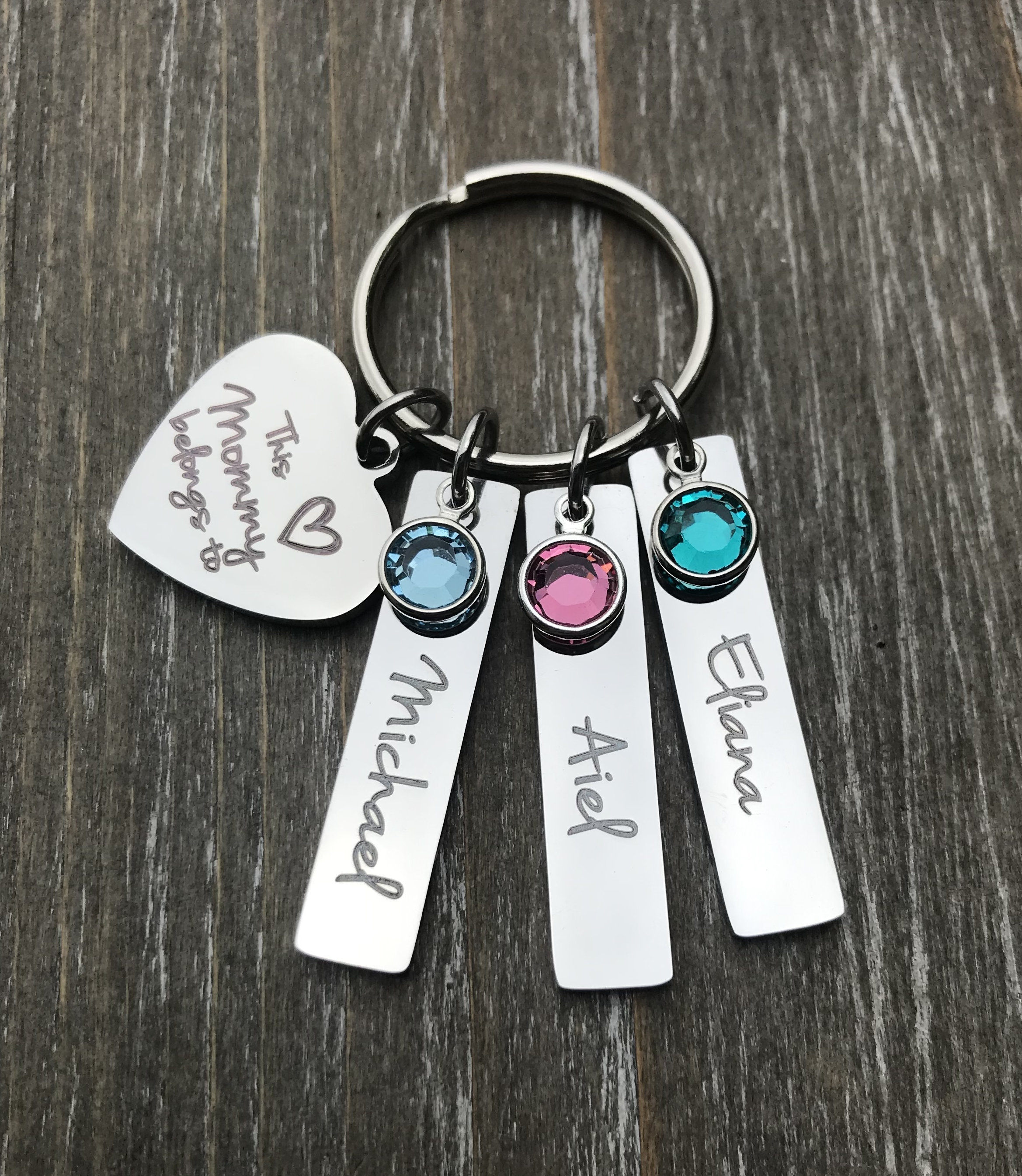 Mommy Key chain Gift / Mother Mom jewelry / children's name Keychain ...