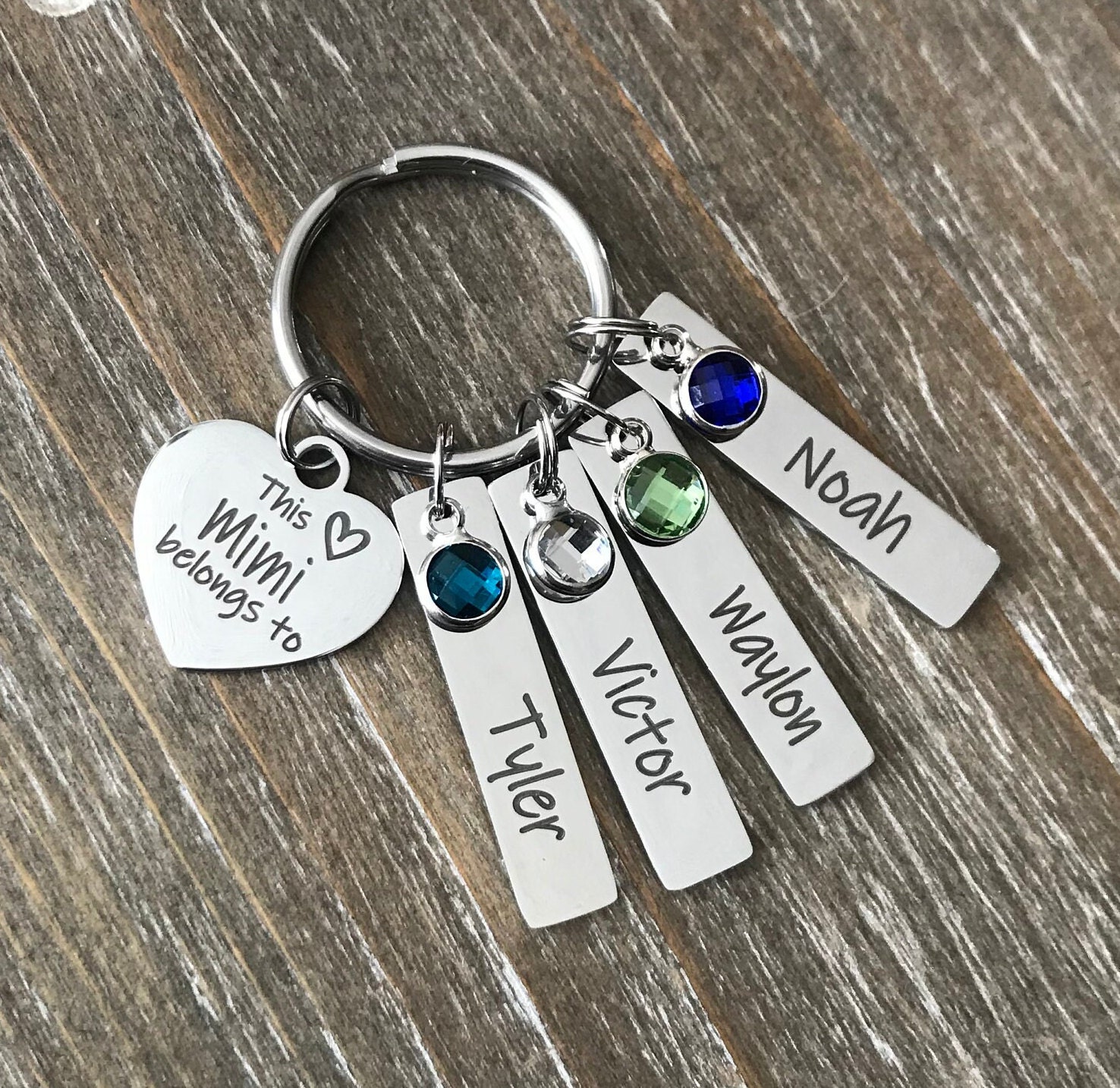 Mimi Key chain / Grandma Mimi jewelry / children's name Keychain ...