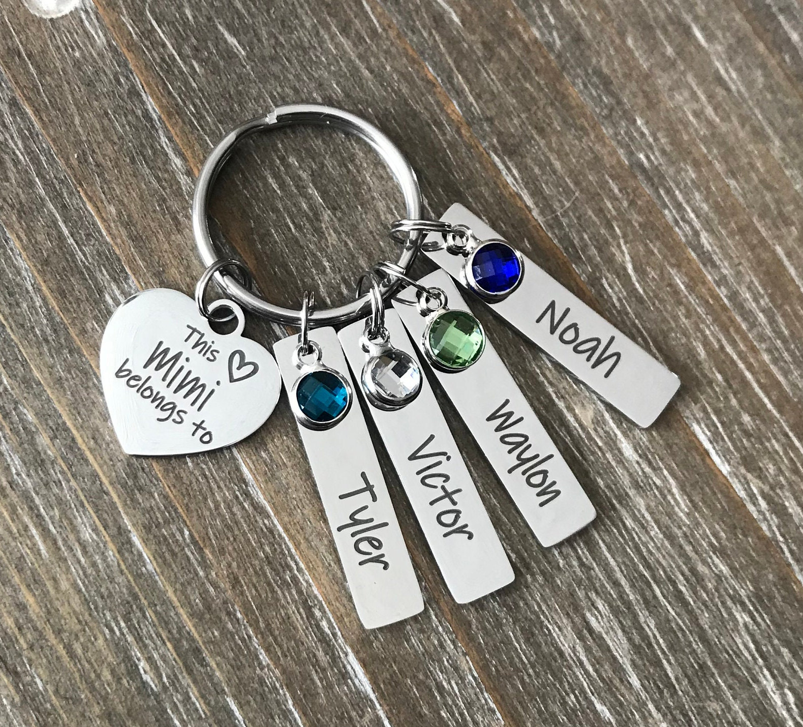 Mimi Key chain / Grandma jewelry / children's name Keychain ...