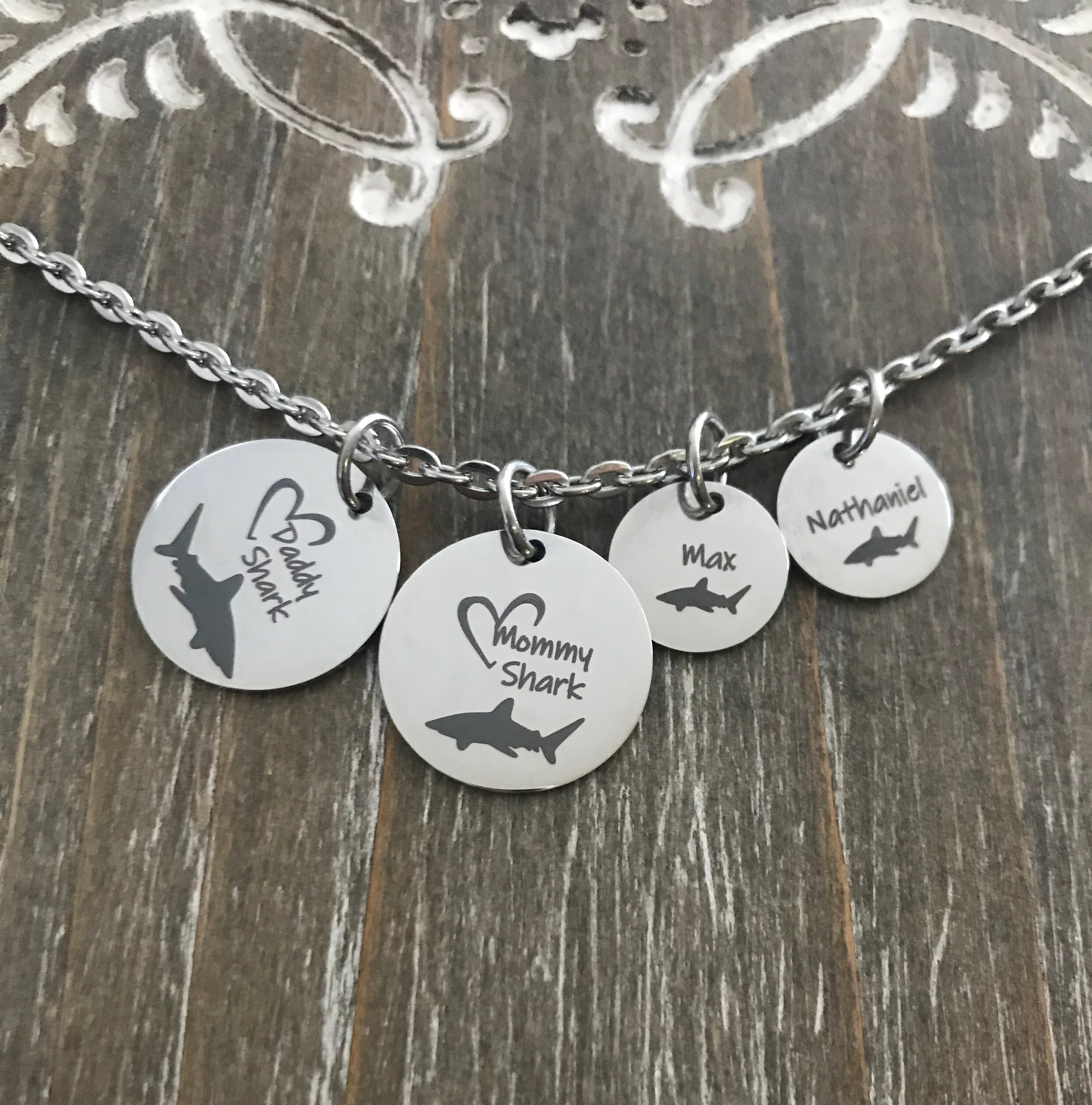 Mommy Shark Necklace / 1 2 3 4 5 6 baby Shark necklace / Mommy shark ...