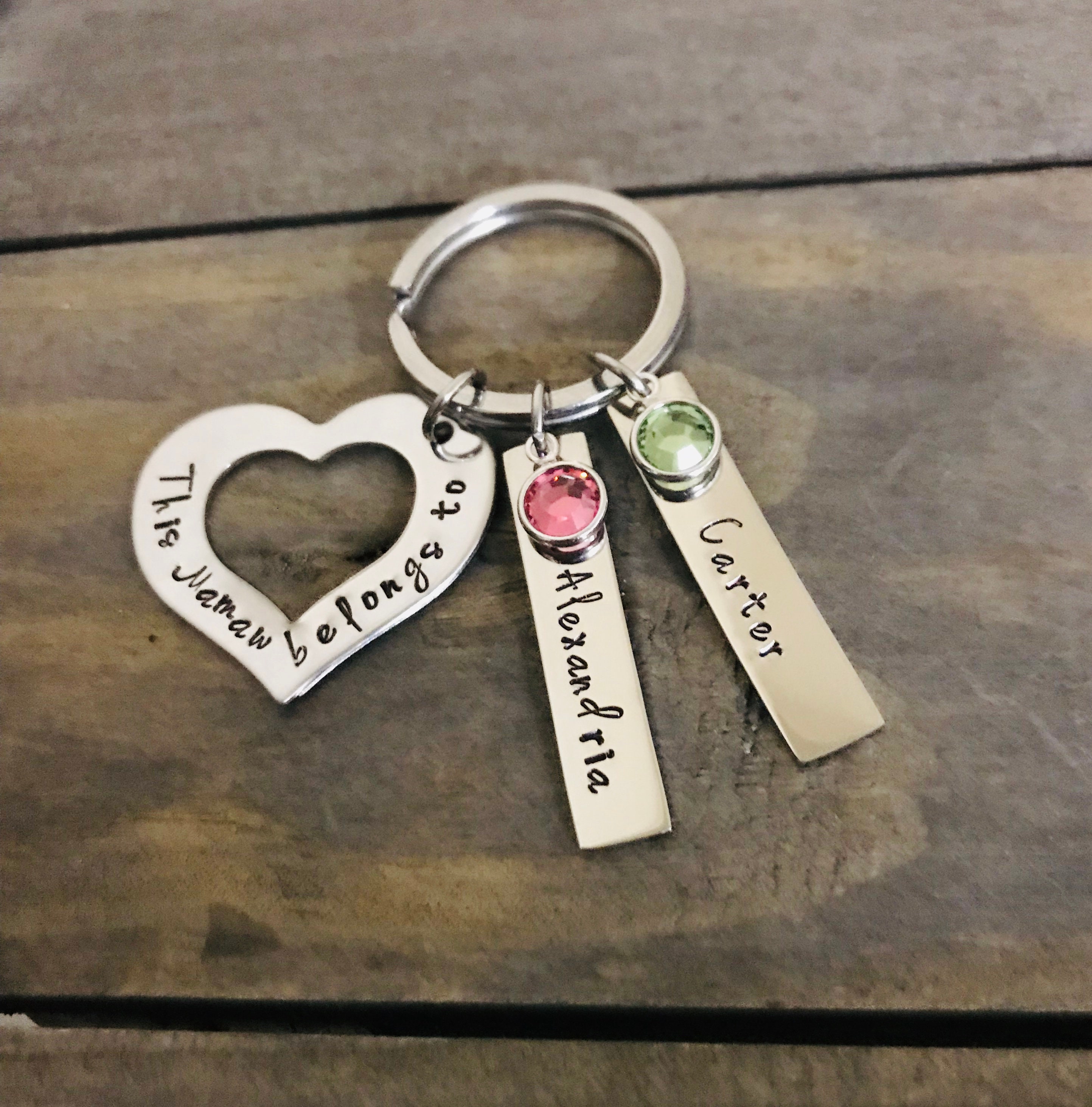 Mamaw Key chain Gift / custom engraved jewelry / child's name Keychain ...