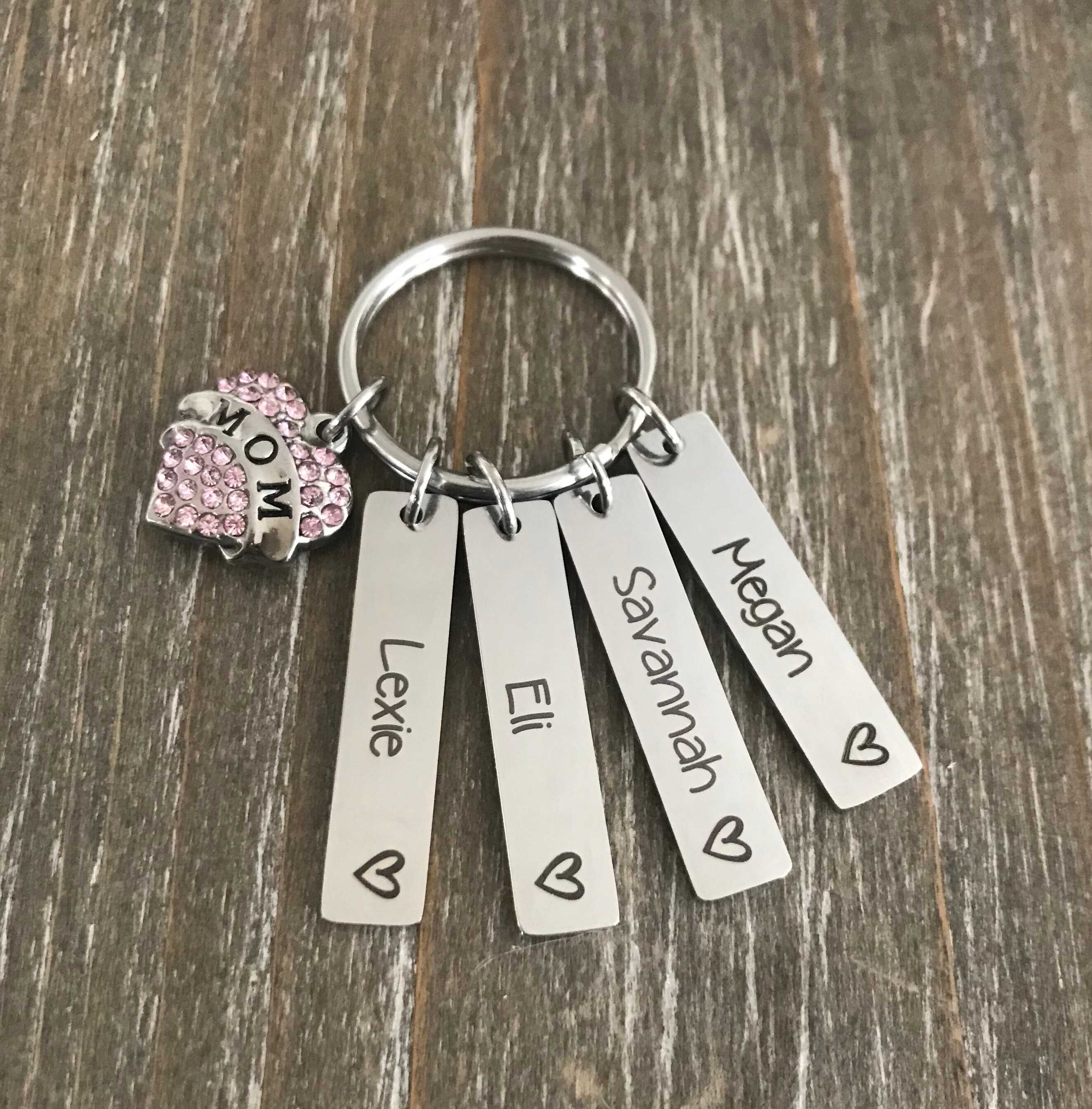 Mother Key chain Gift / Mother Mom jewelry / child's name Keychain ...