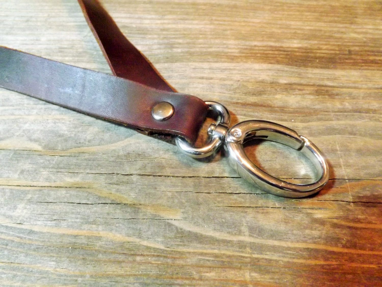 Handmade Leather Lanyard in Dark Brown - Etsy