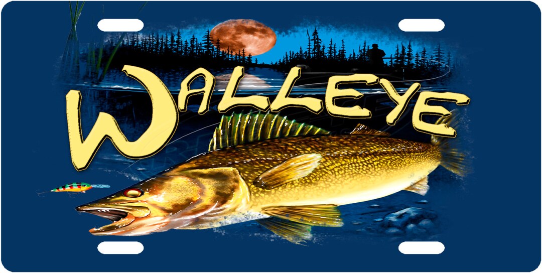 Walleye Fishing License Plate Tag - Etsy