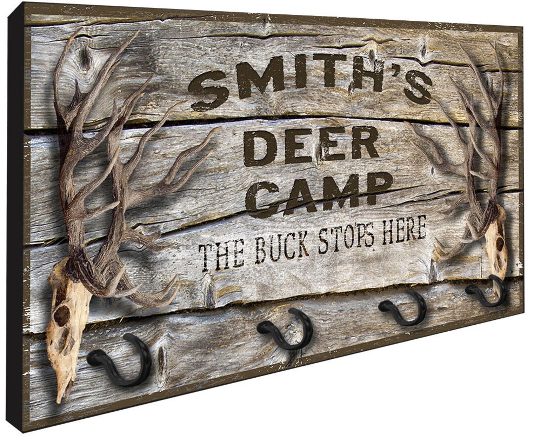 Personalized Deer Camp Key Hanger Rack From Redeye Laserworks - Etsy