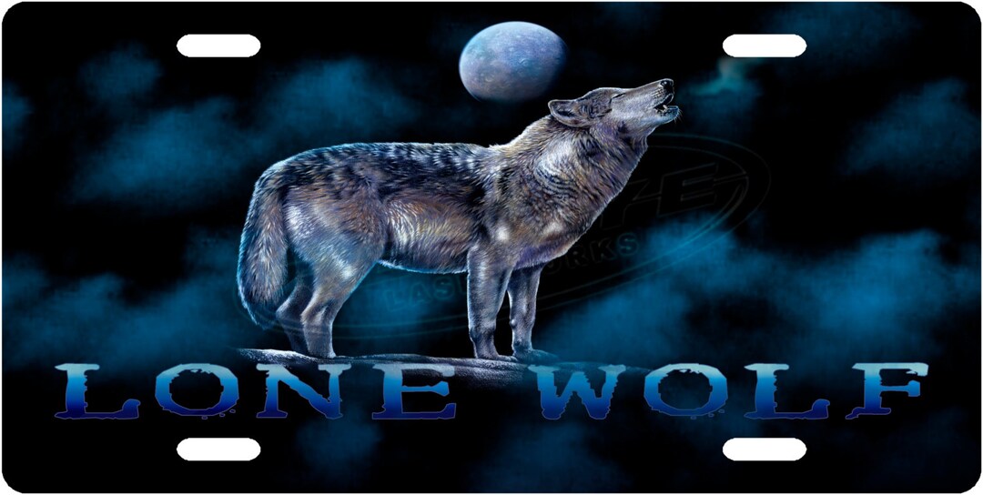 Lone Wolf License Plate Tag - Etsy