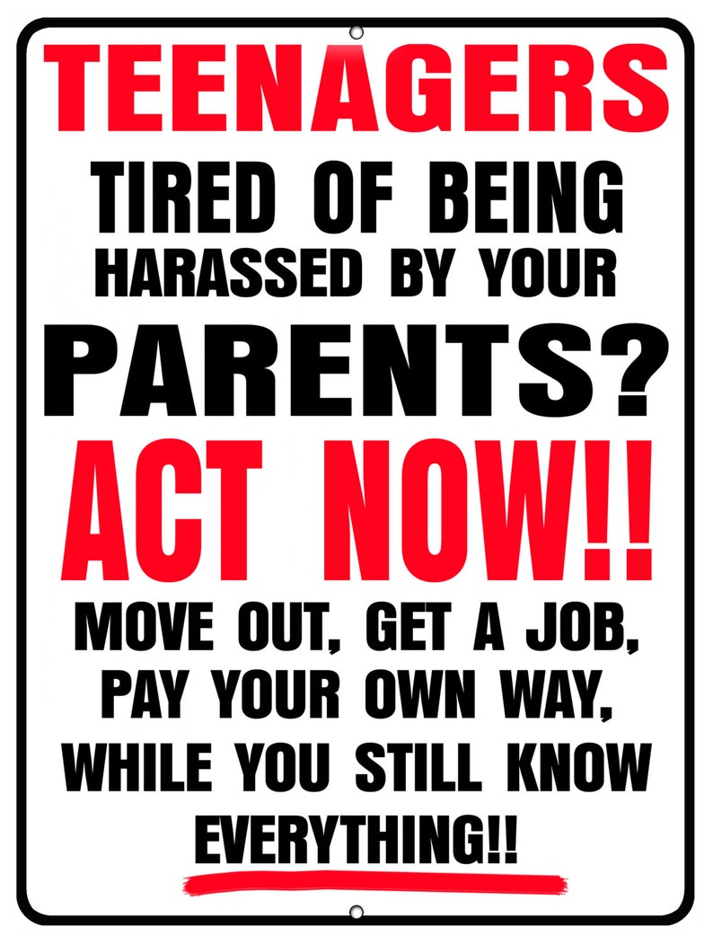 Teenagers Warning Sign From Redeye Laserworks - Etsy