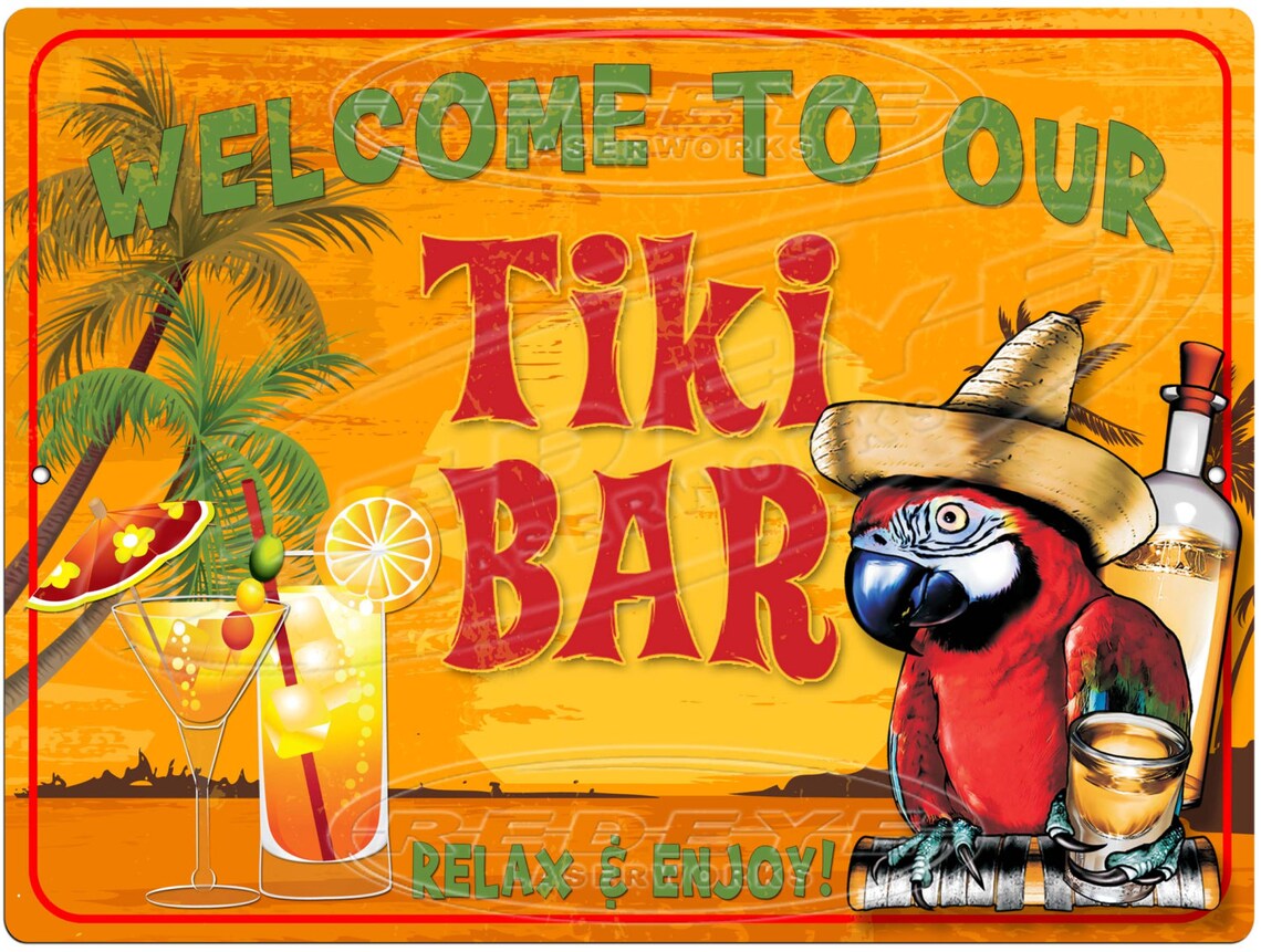 Tiki Bar Welcome Sign From Redeye Laserworks - Etsy
