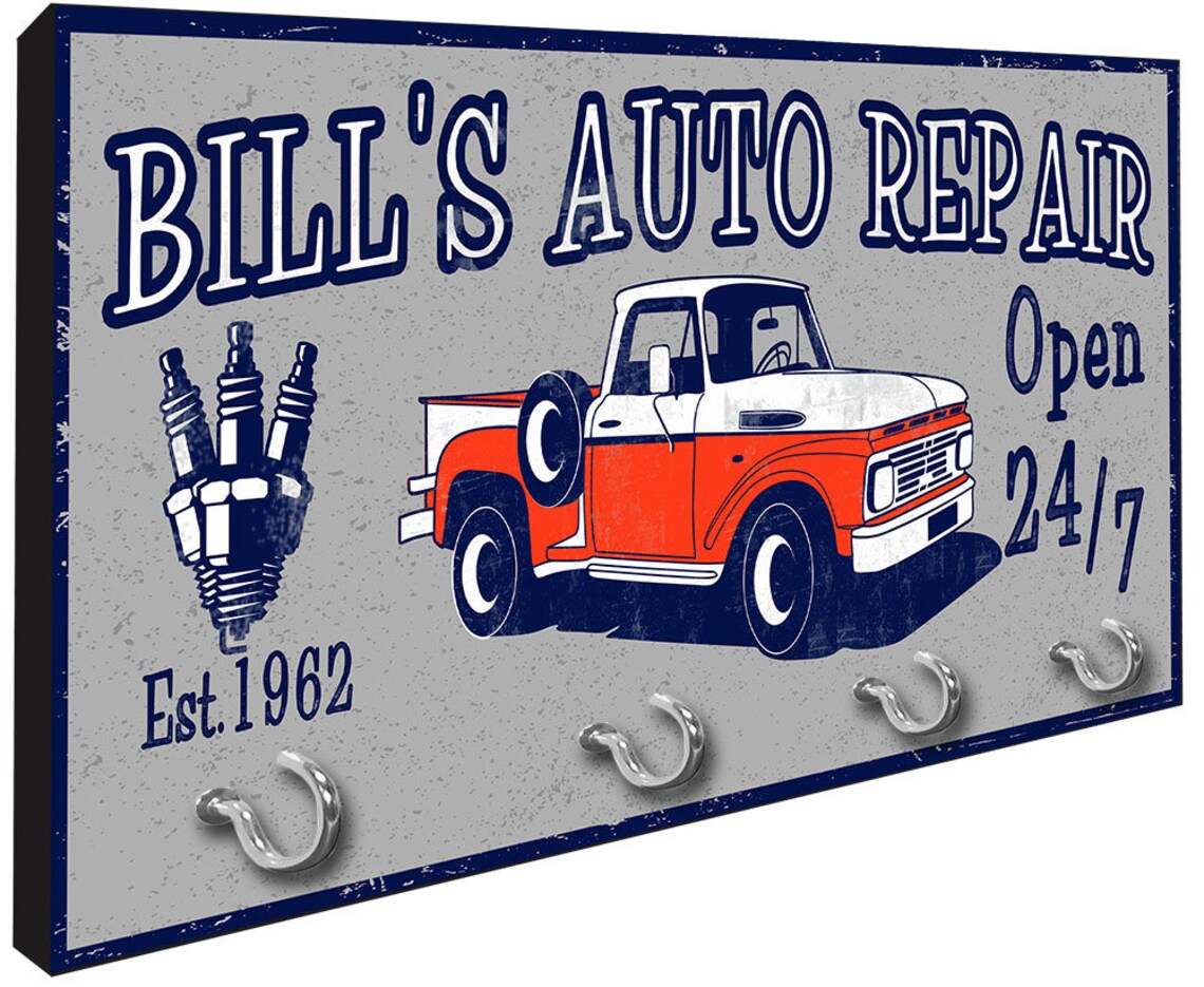 Personalized Repair Shop Key Hanger Rack From Redeye - Etsy