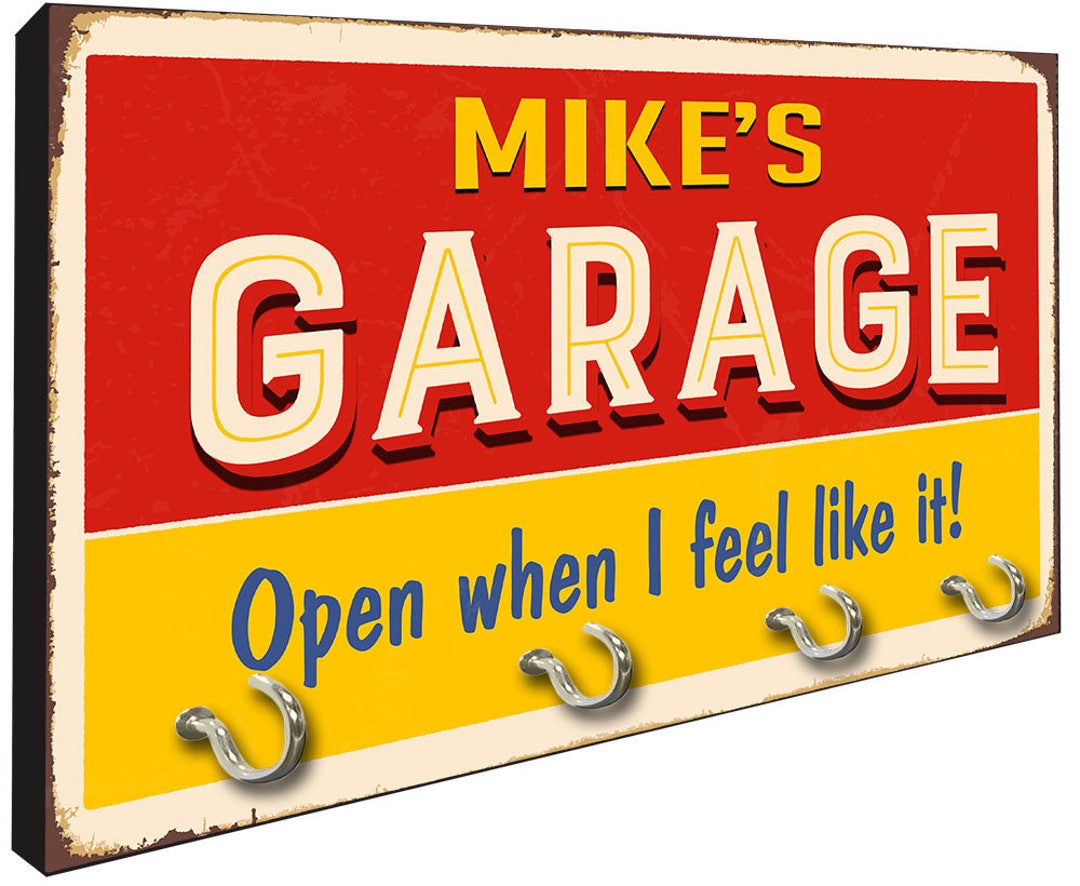 Personalized Garage Sign Key Hanger Rack From Redeye Laserworks - Etsy