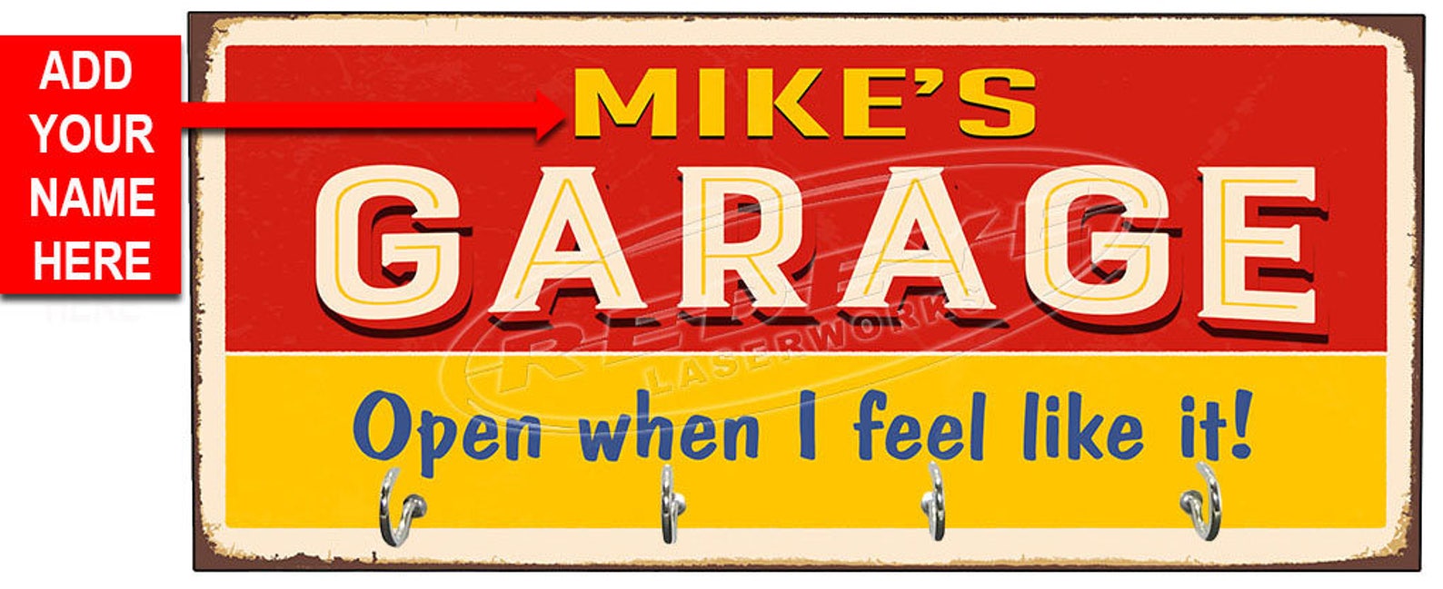 Personalized Garage Sign Key Hanger Rack From Redeye Laserworks - Etsy