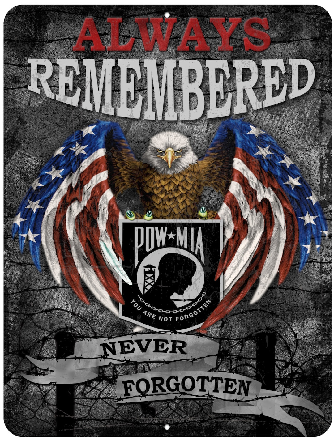 Patriotic POW Remembered Sign From Redeye Laserworks - Etsy