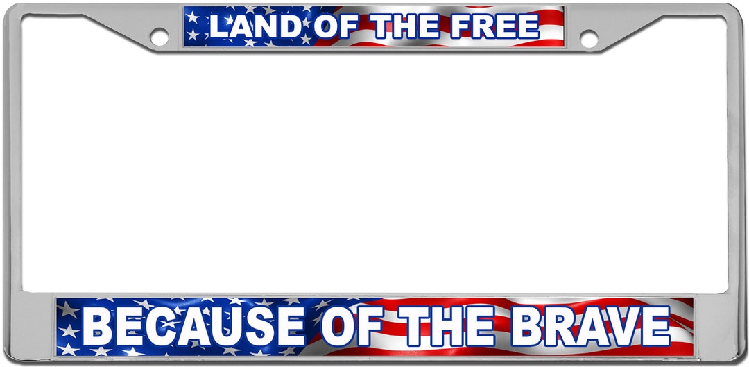 Land of the Free American Flag Patriotic License Plate Frame - Etsy