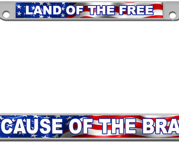Land of the Free American Flag Patriotic License Plate Frame - Etsy