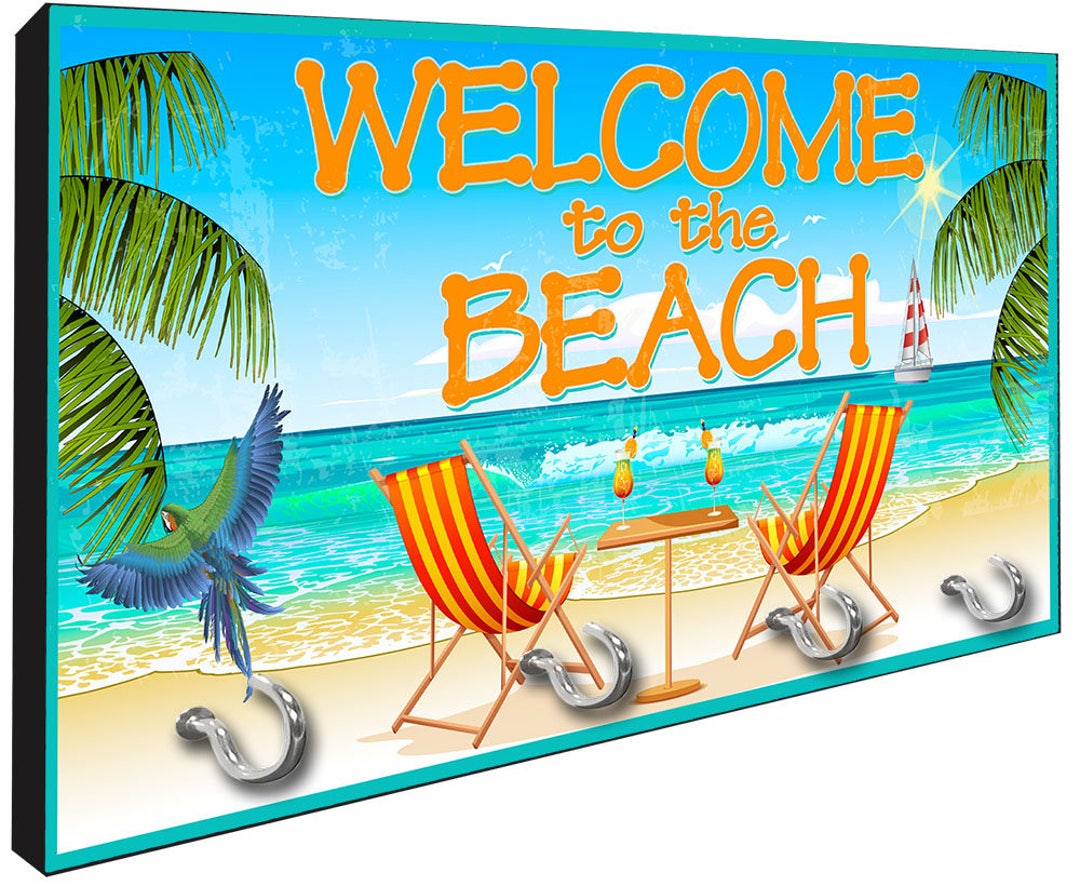 Beach Paradise Welcome Key Hanger Rack From Redeye Laserworks - Etsy