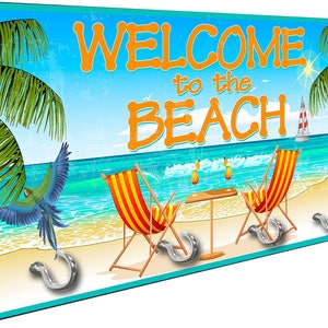 Beach Paradise Welcome Key Hanger Rack From Redeye Laserworks - Etsy