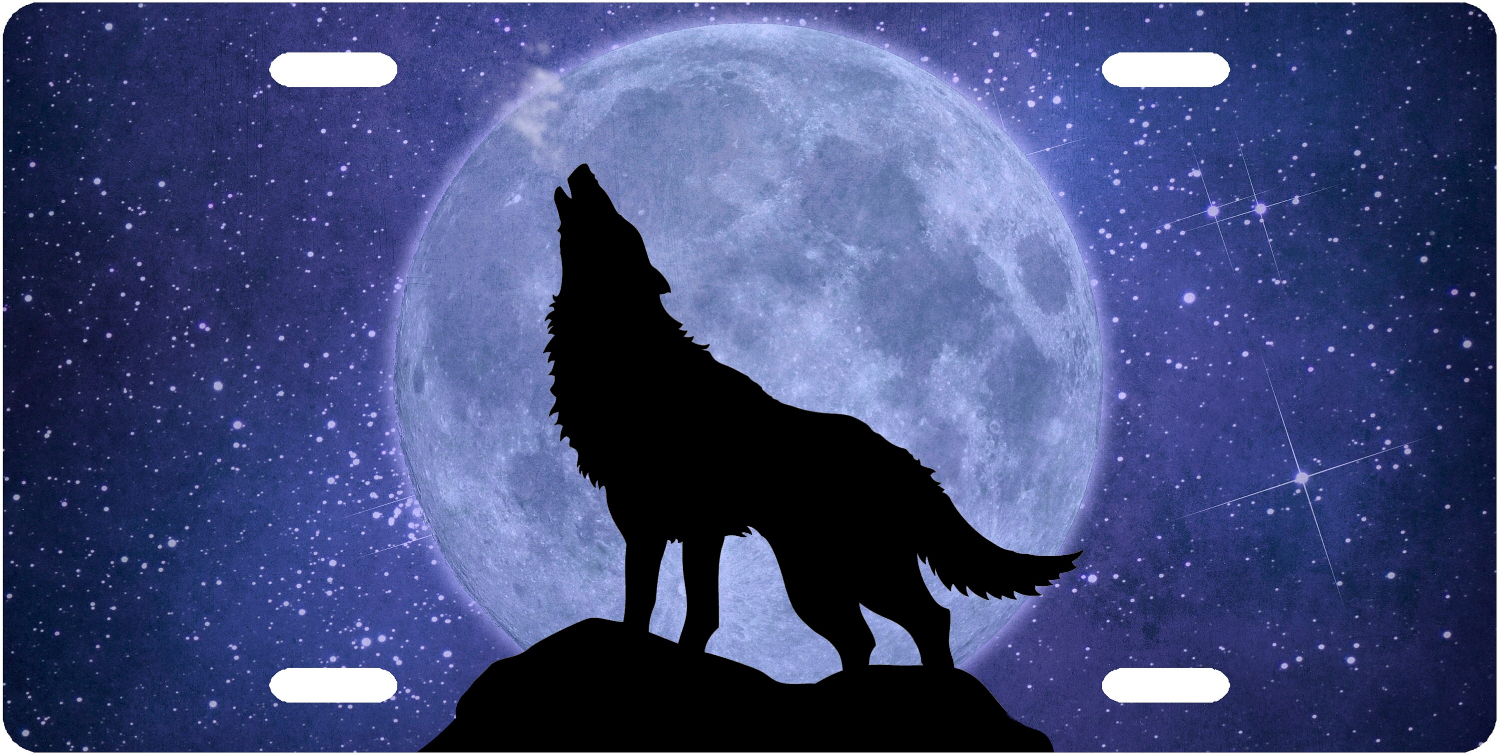 Moon Wolf Howling License Plate Tag - Etsy