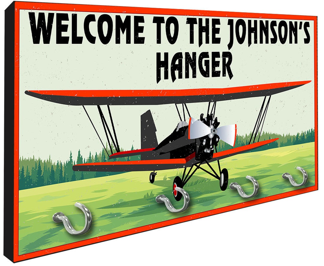 Personalized Airplane Hanger Pilot Key Rack From Redeye Laserworks - Etsy