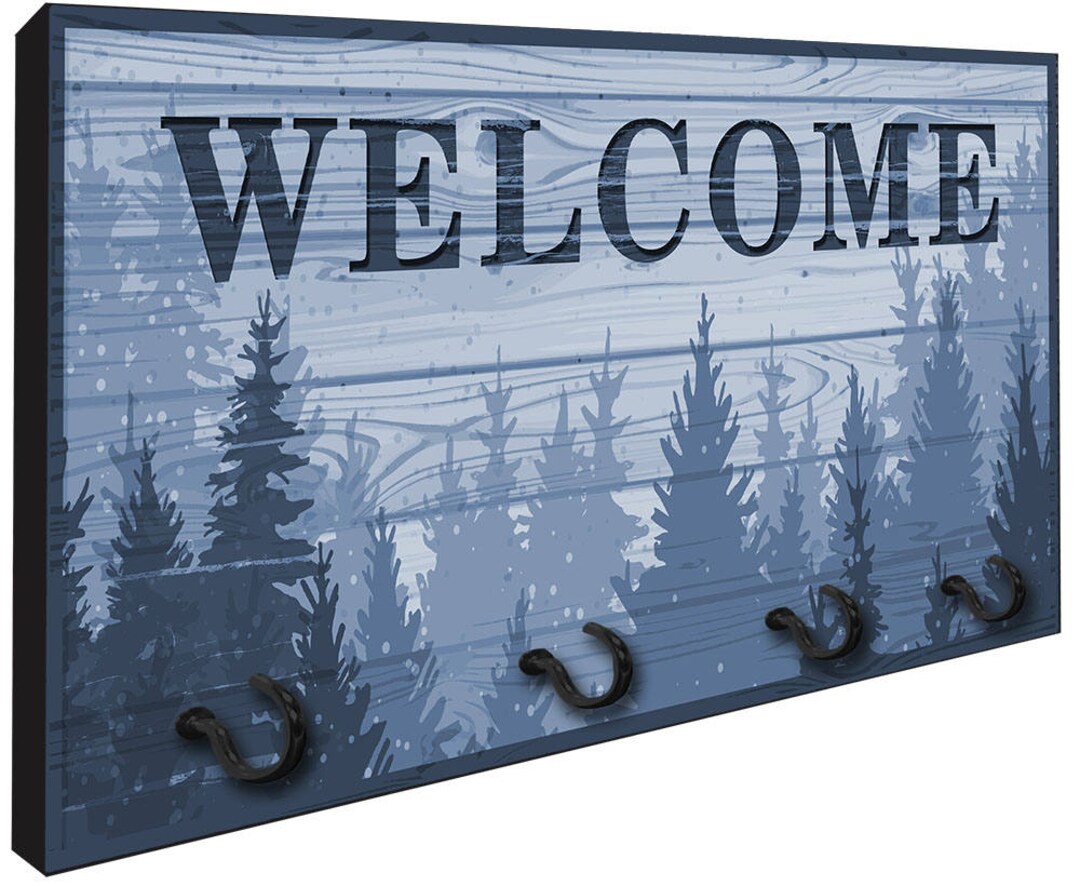 Welcome to the Wilderness Cabin Sign Key Hanger Rack From Redeye ...
