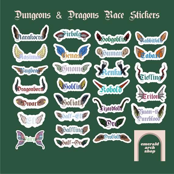 Dnd Dungeons and Dragons D&D Race Class Hand-crafted Water | Etsy