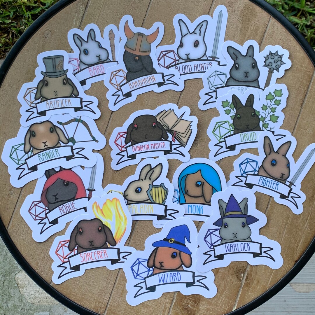 Dnd Dungeons and Dragons D&D Class Bunnies Rabbits Hand-crafted Water ...