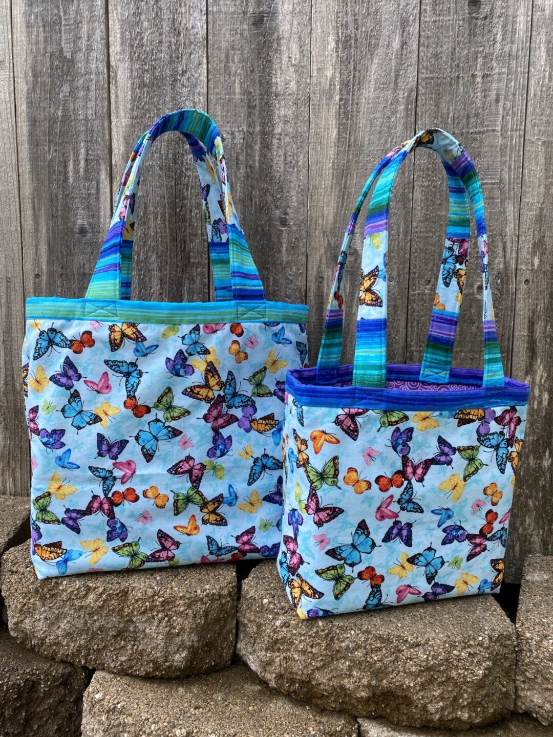 Nature's Beauty Pocket Tote Bag. Quilted and Lined. Travel/school/work ...