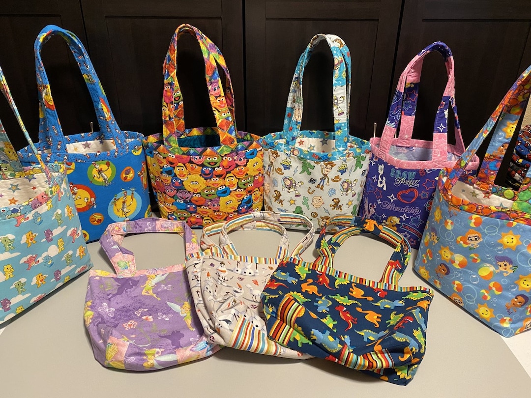 Kid's Fun Character Themed Pocket Tote Bag. Colorful/durable/lined ...