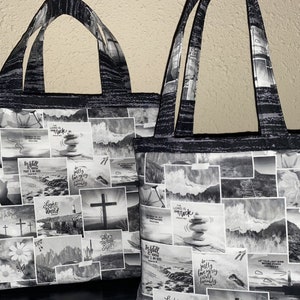 Christian Faith Themed Pocket Tote Bags. Lined and Durable. Two Sizes ...