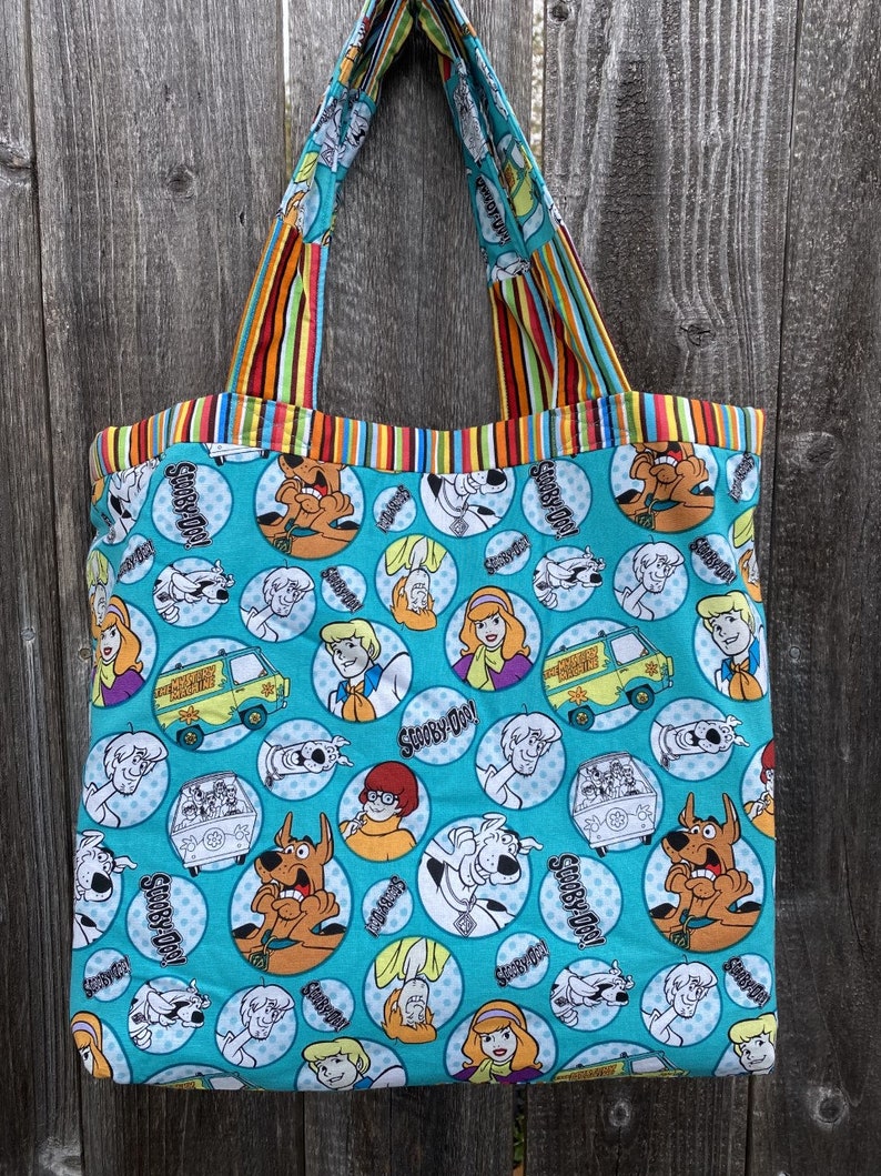 Fun Character Themed Pocket Tote Bag. Colorful. School/work/shopping ...