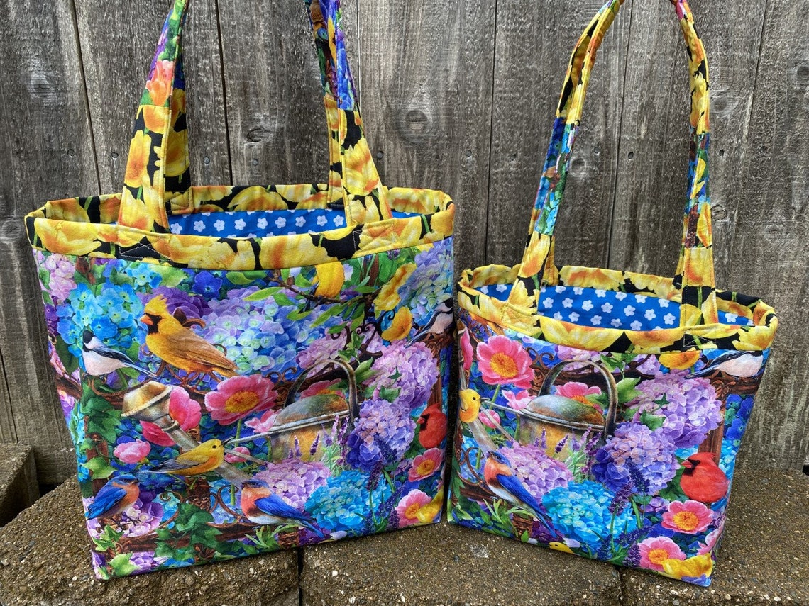 Nature's Beauty Pocket Tote Bag. Quilted and Lined. - Etsy