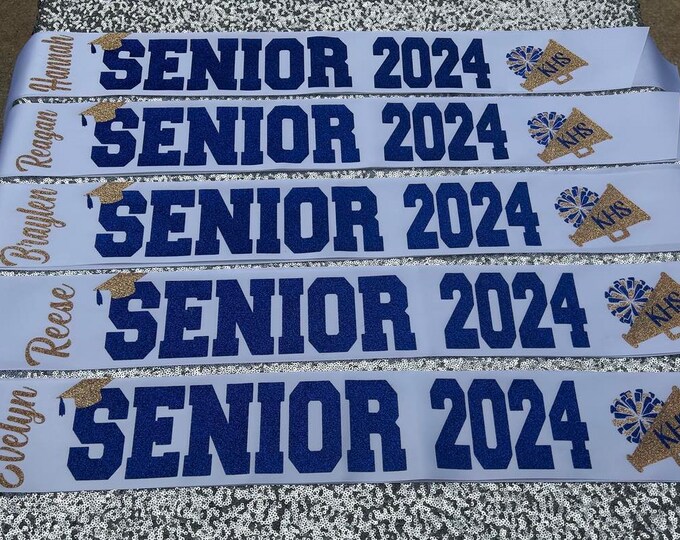 Senior Sash Cheerleading and Senior Cheer Hairbow Customized in Your ...