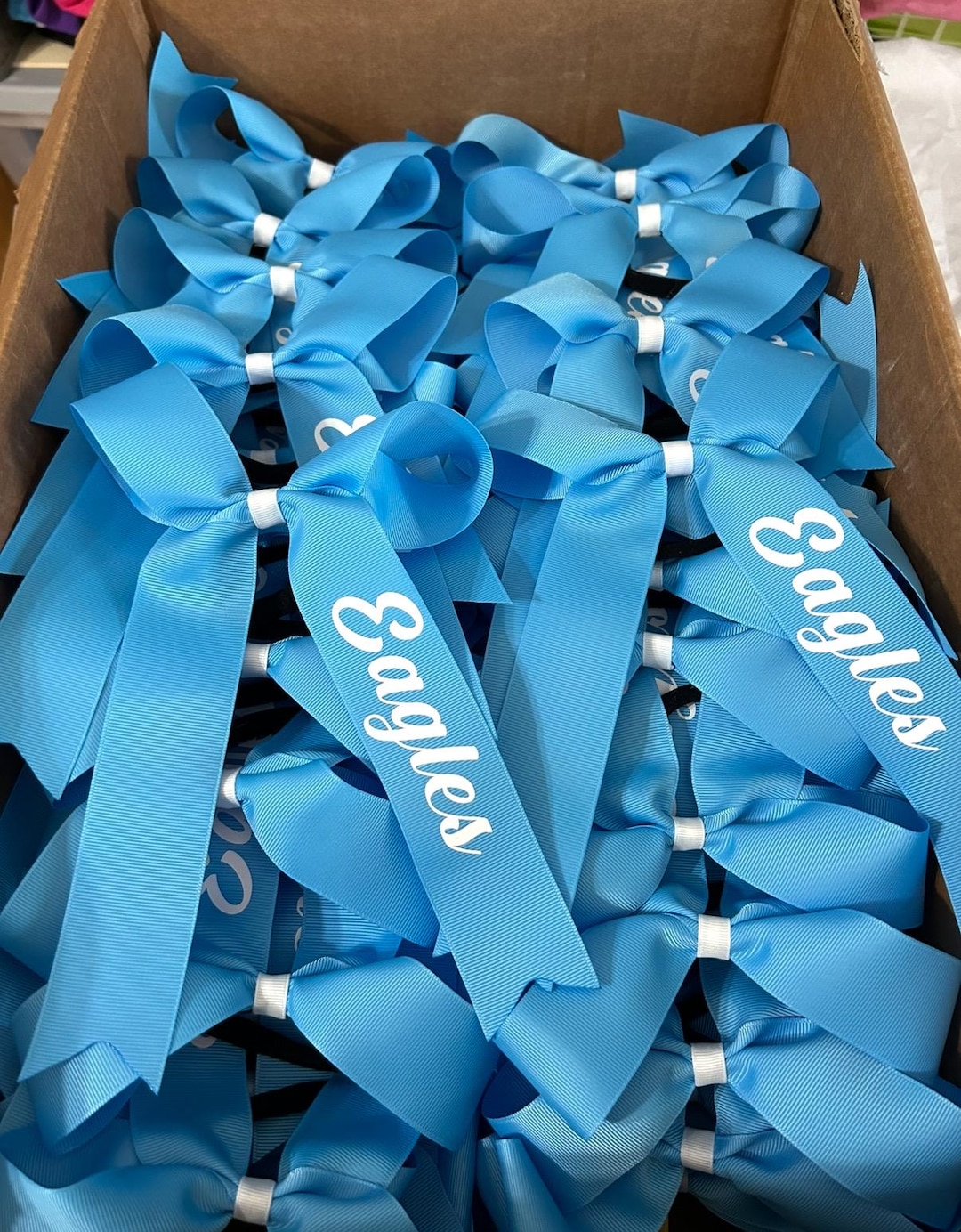 College Style Cheer Bow Long Tails. Cheer Ribbo. Personalized in Color ...