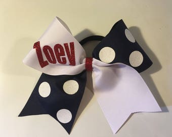 Polka Dot Cheer Bow - Etsy
