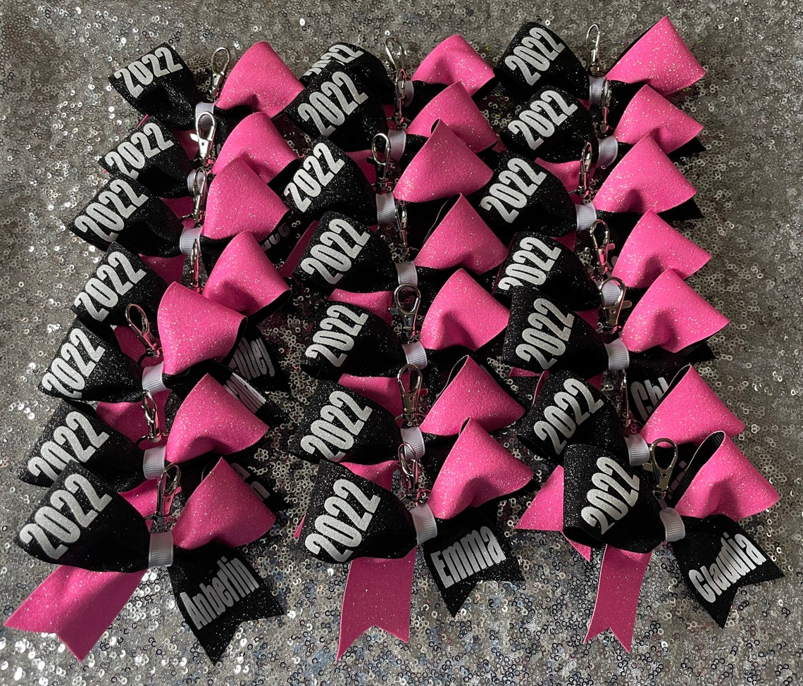Cheer Bow Key Chain or Back Pack Bow. Customized in Your - Etsy