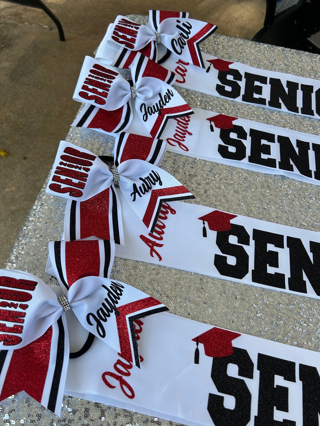 Senior Sash Cheerleading and Senior Cheer Hairbow Customized in Your ...