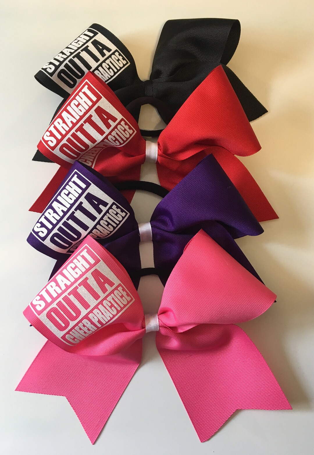 Straight Out of Cheer Practice Cheer Bow in Multiple Colors - Etsy