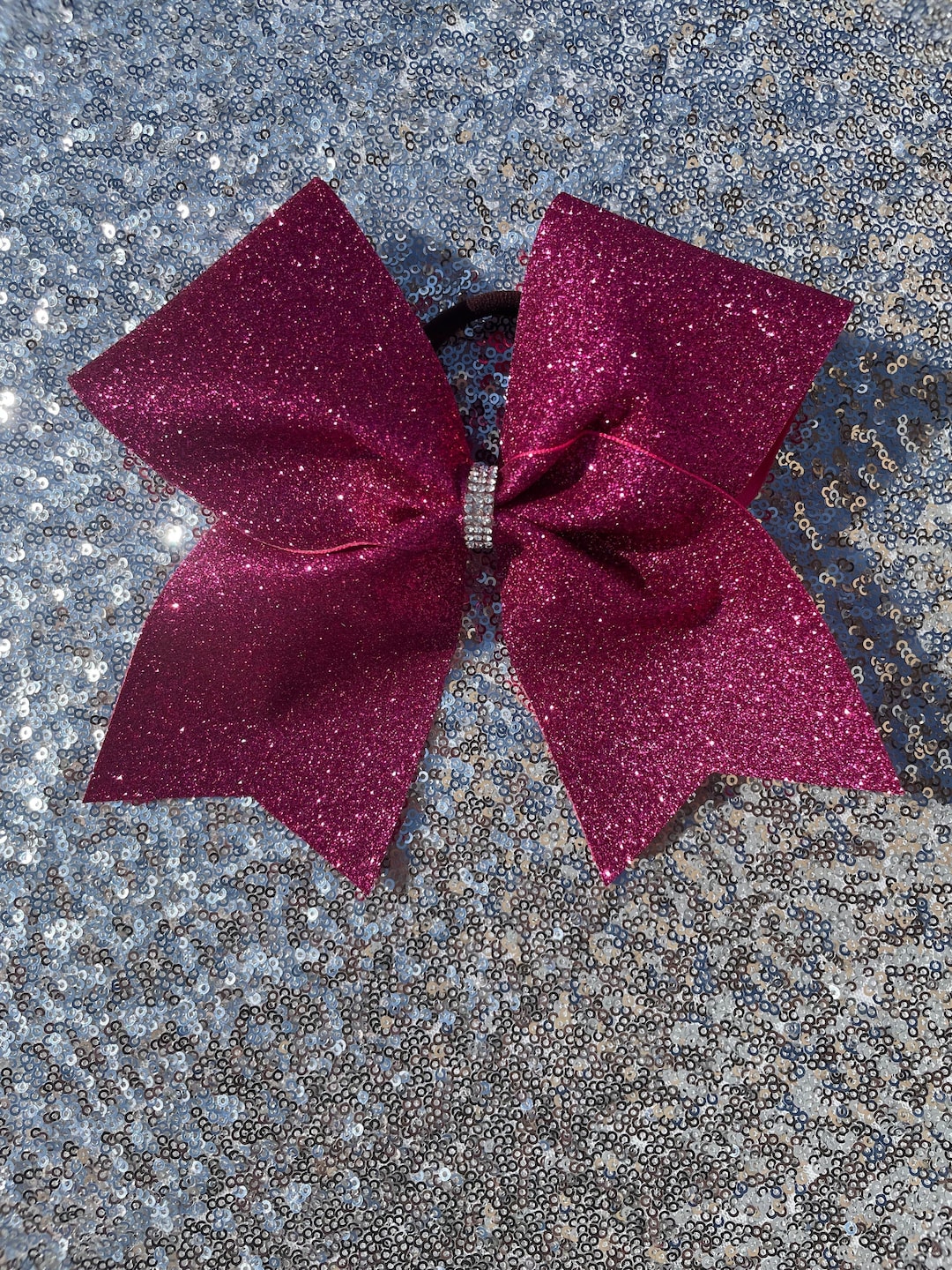 Hot Pink Glitter Cheer Bow Cheerleading - Etsy