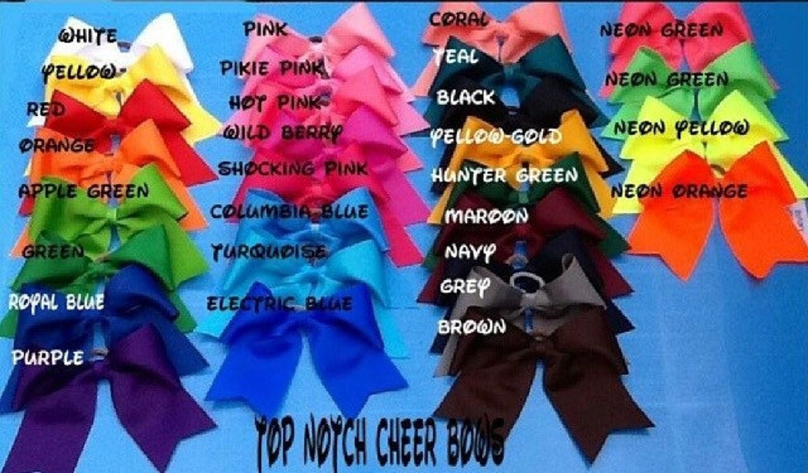 Solid 3" Cheer Bow With Rhinestone Tails. - Etsy