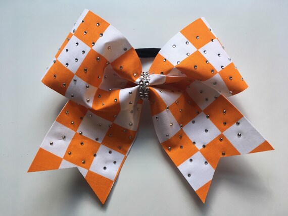 Tennessee Orange and White Checkered Cheer Bow With - Etsy
