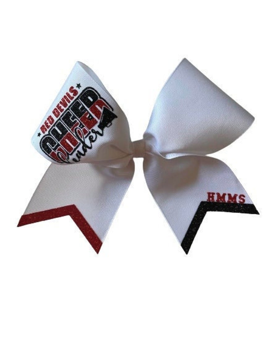 Red Devils Cheer Bow in Red and Black Cheerleader Bow High School Cheer ...